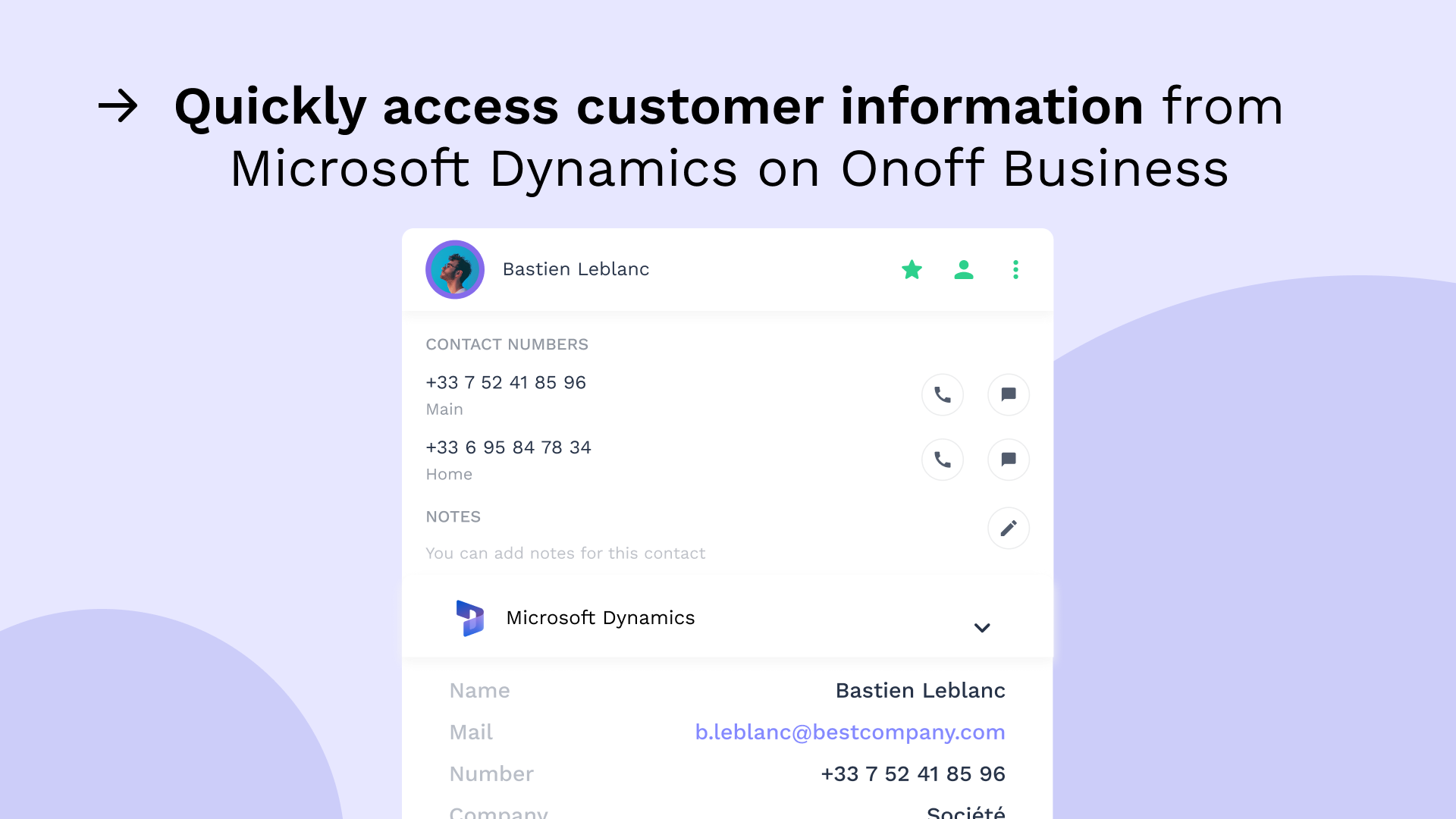Microsoft Dynamics integration with Onoff Business